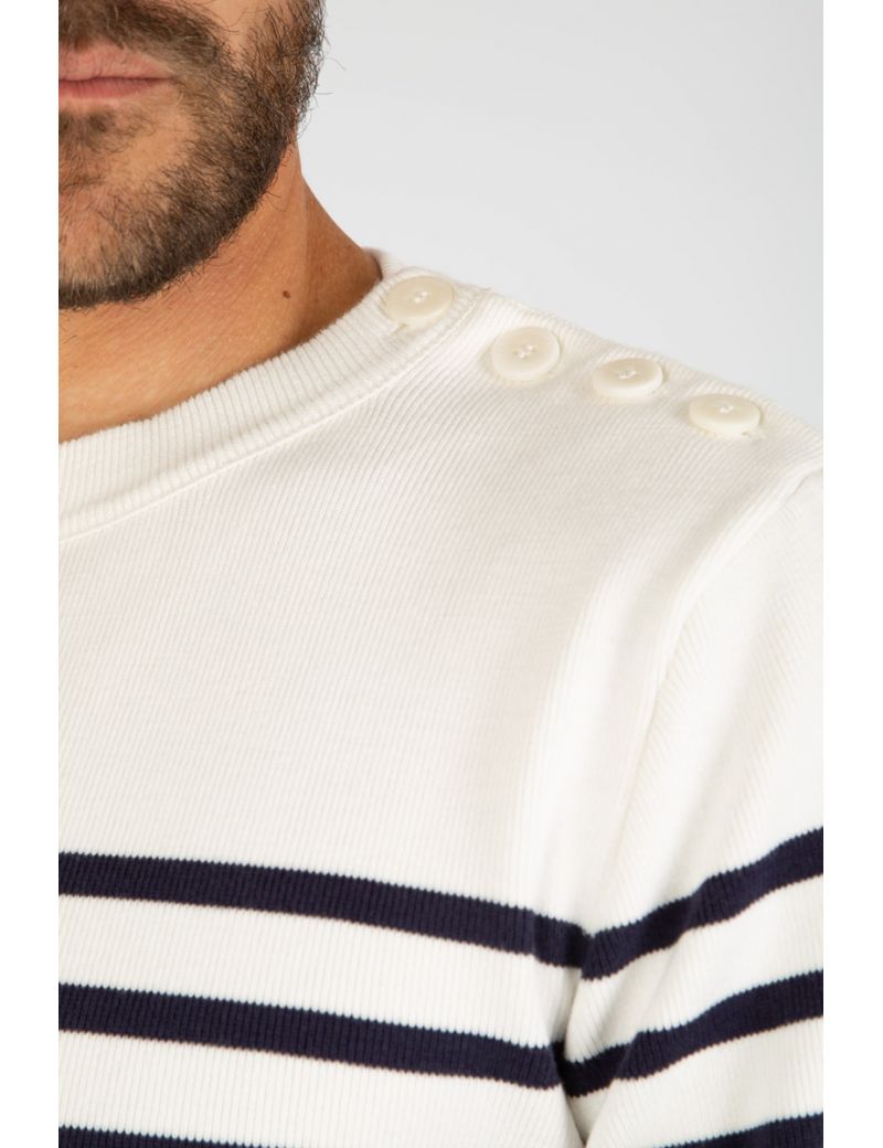 Pull marin rayé en coton pour homme "Groix" - Armor Lux