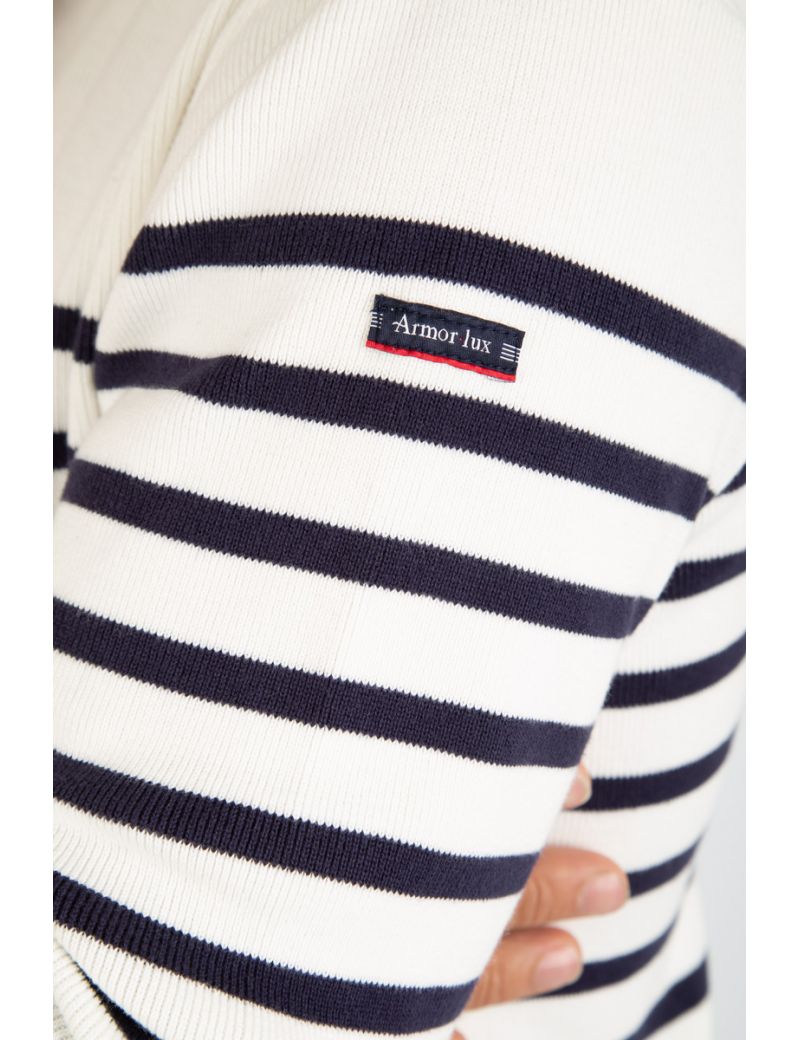 Pull marin rayé en coton pour homme "Groix" - Armor Lux - Le Kiosque Breton